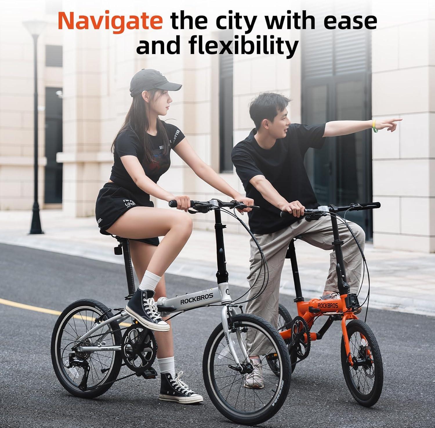ROCKBROS ACS Folding Bike, Foldable Bike for Adult 16inch with 9-Speed ...
